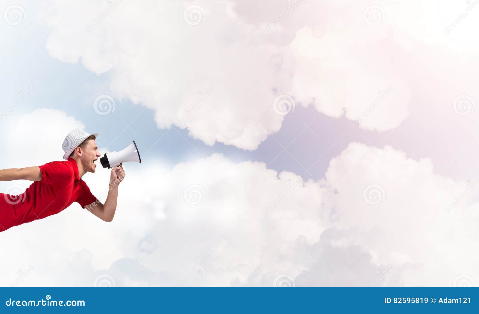 Guy making announcement stock image. Image of view, freedom - 82595819