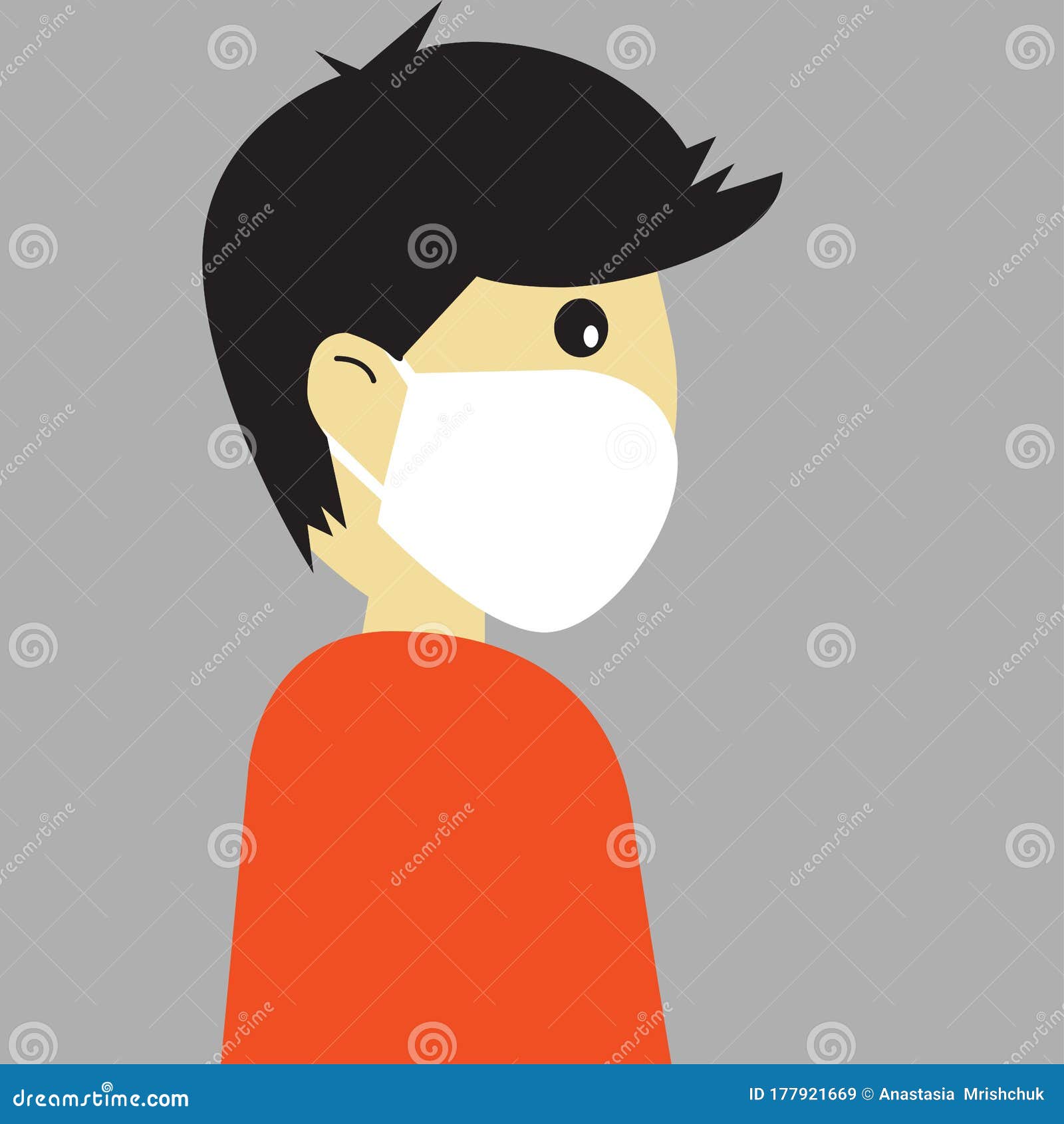 Guy in a Mask on a Gray Background. Vector Illustration Stock ...