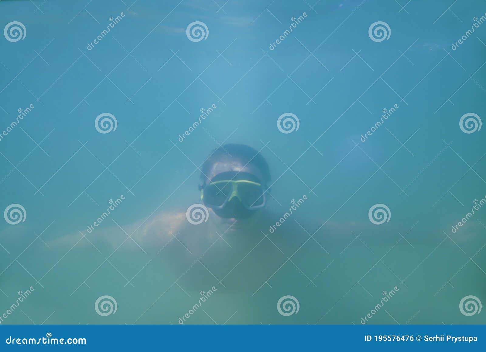A Guy in a Mask Swims Underwater in the Sea Stock Photo - Image of swim ...
