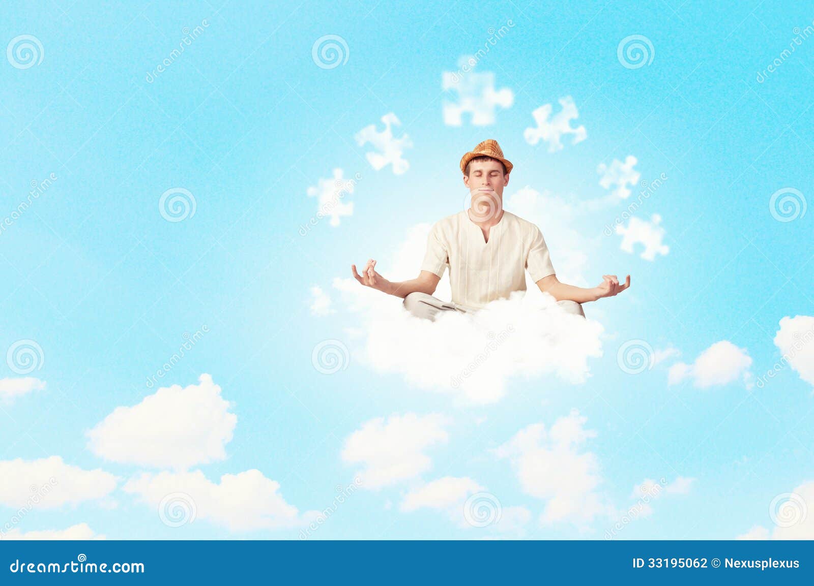 Guy meditating stock photo. Image of casual, inspiration - 33195062