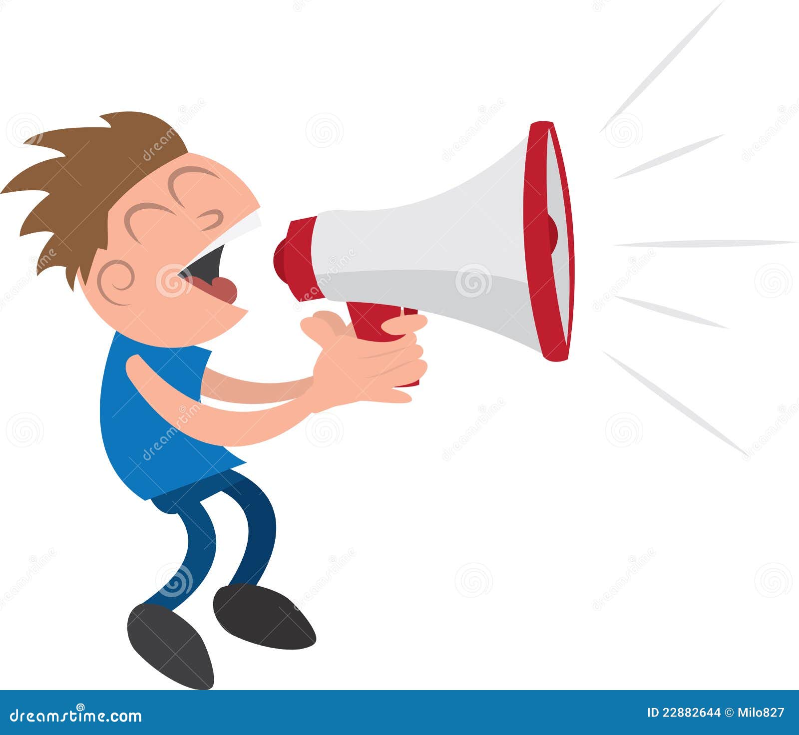 Guy with Megaphone stock vector. Illustration of proclaim - 22882644