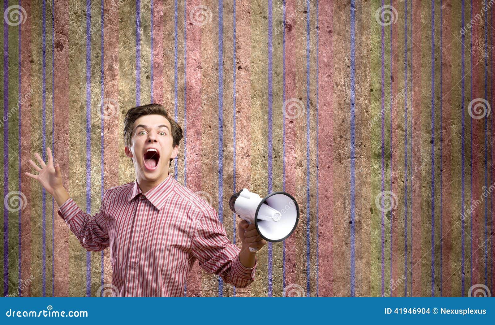 Guy with megaphone stock photo. Image of megaphone, handsome - 41946904