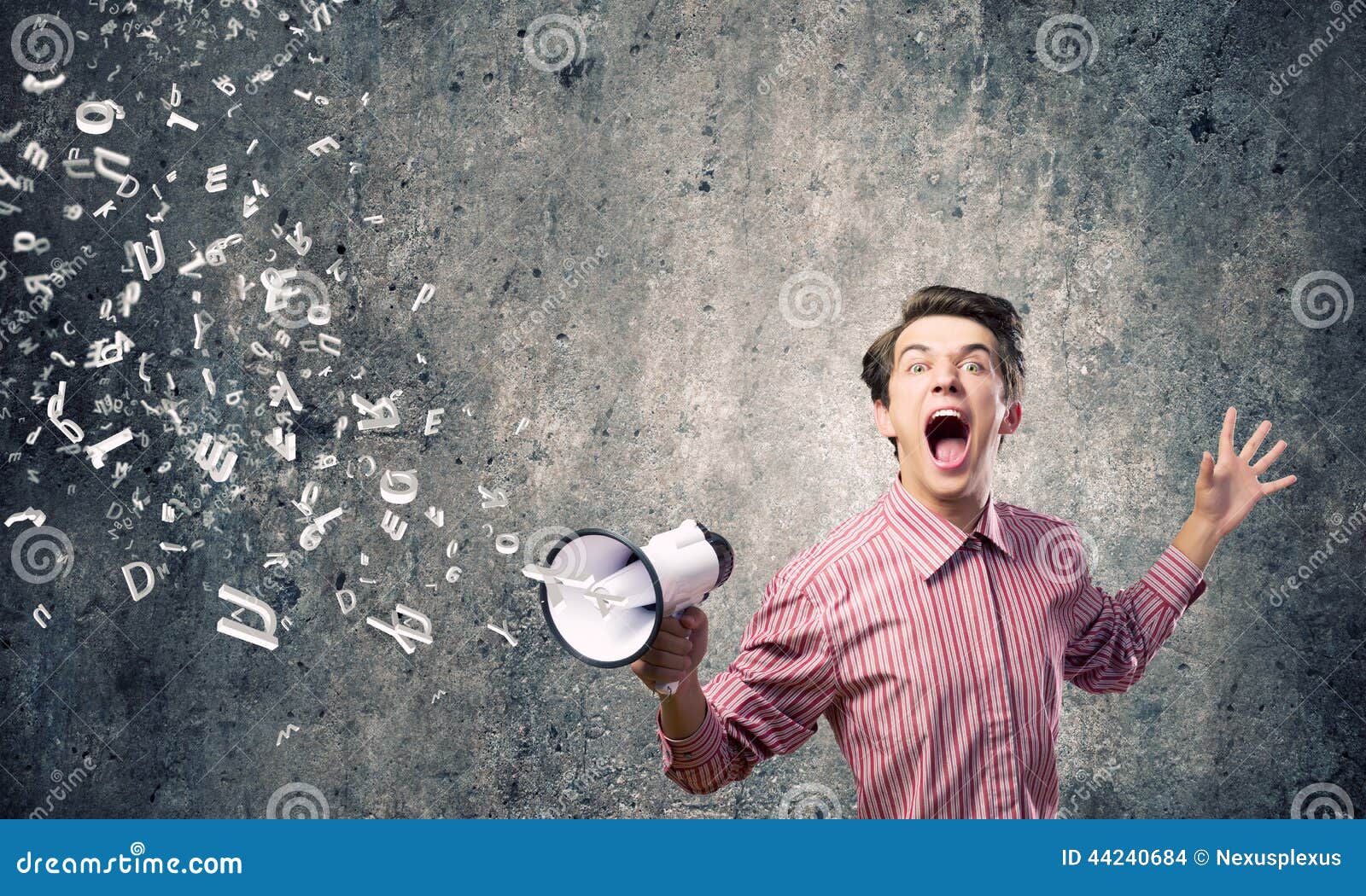 Guy with megaphone stock photo. Image of bullhorn, clenching - 44240684