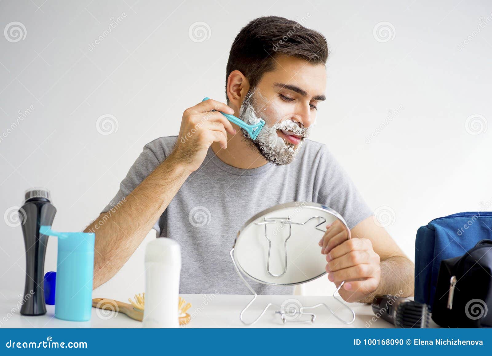 Guy morning hygiene stock photo. Image of sharp, clean - 100168090