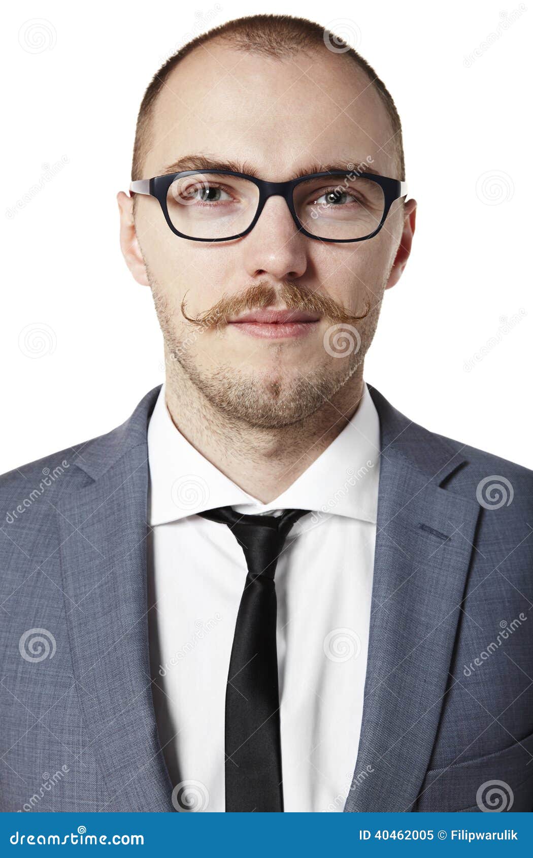 Guy with a mustache stock image. Image of black, looking - 40462005