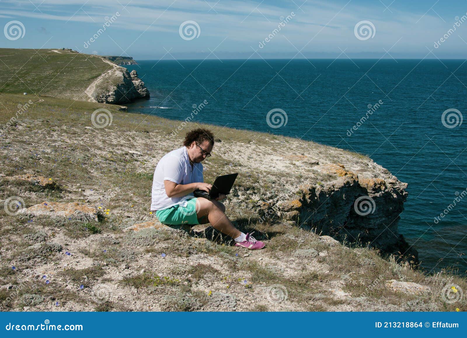 Vacation and Funny Fat Man. Stock Photo - Image of brave, fleshy: 213218864