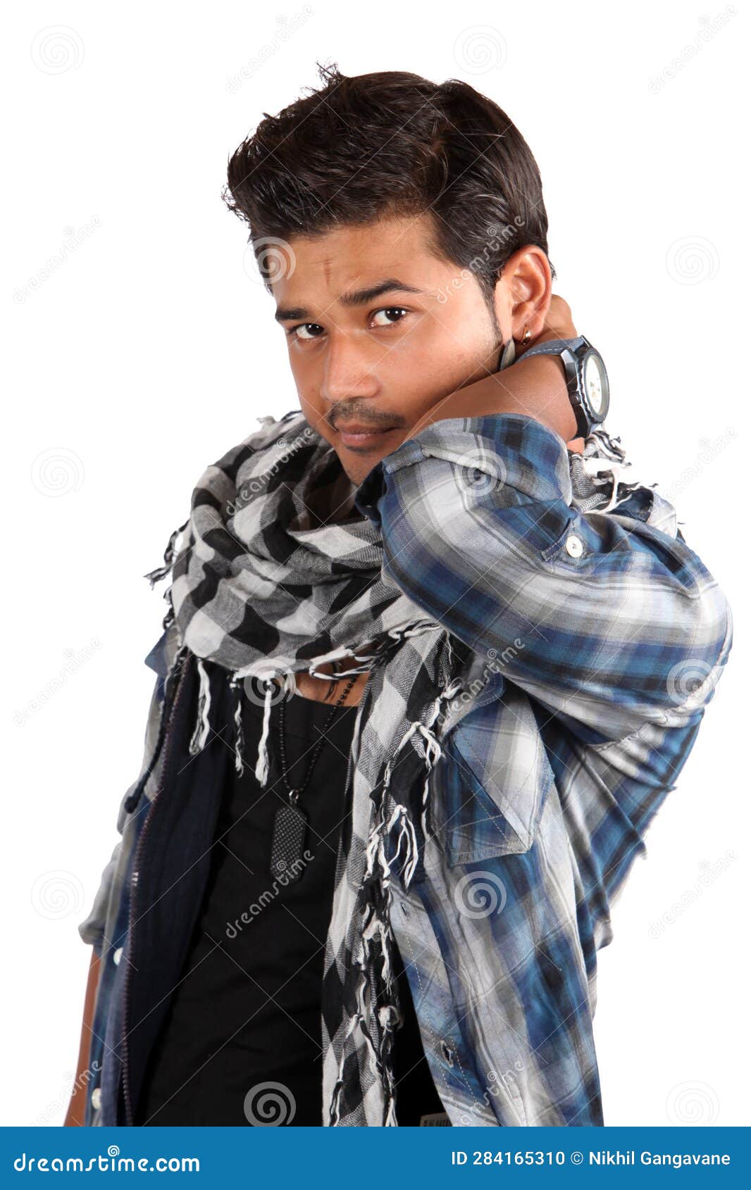 Guy with Neck Pain stock photo. Image of model, teens - 284165310