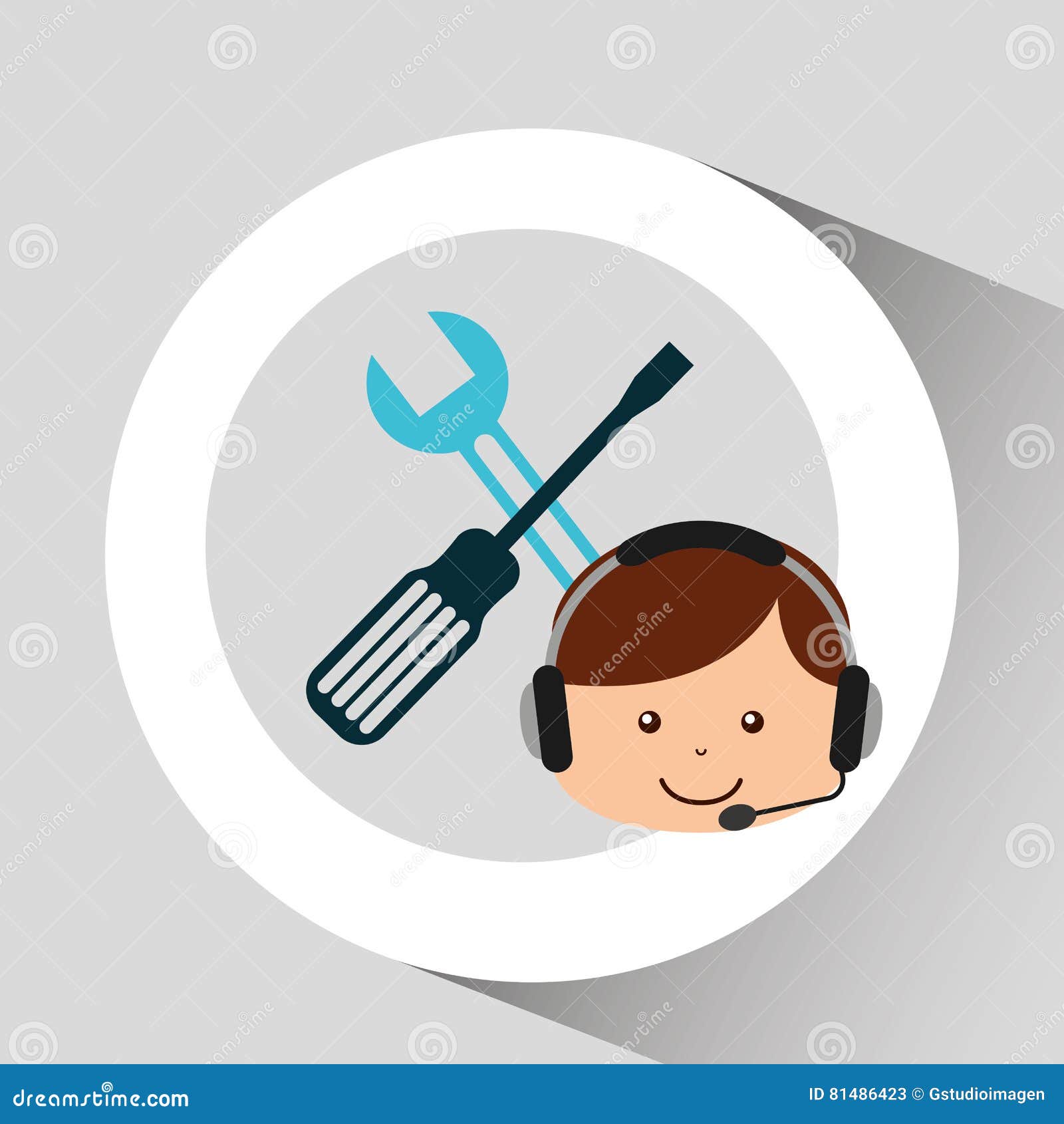 Guy Operator Help Service Technical Support Stock Vector - Illustration ...