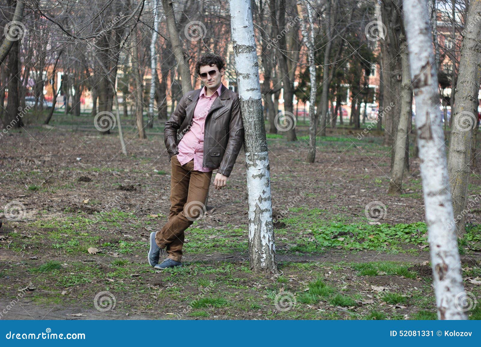 The guy in the park stock image. Image of spring, birch - 52081331