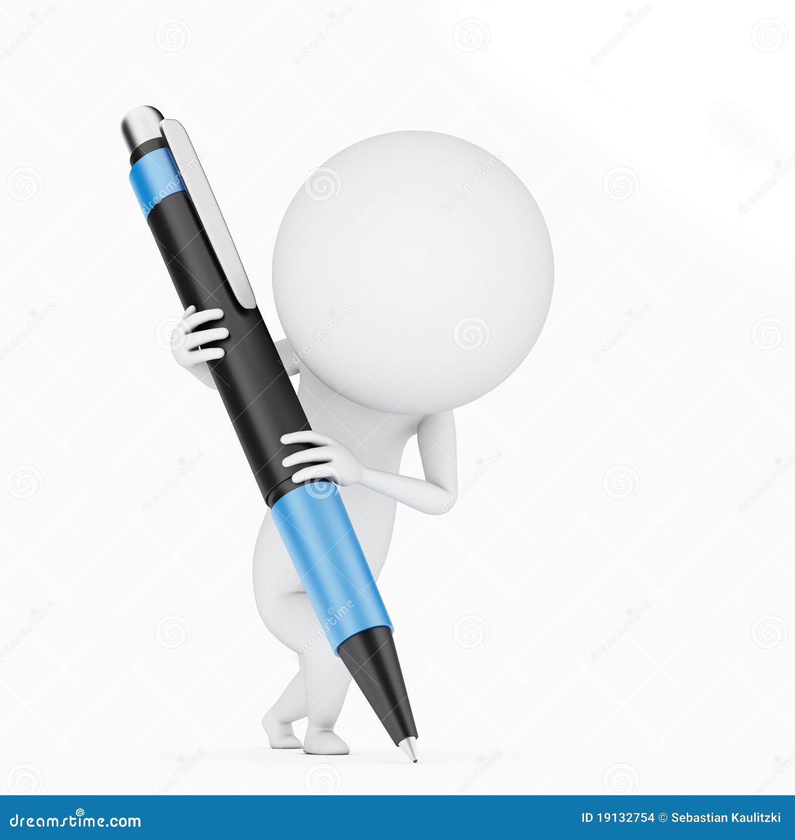 Guy with pen stock illustration. Illustration of cartoon - 19132754