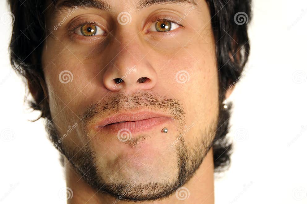 Guy with piercing stock image. Image of latino, macho - 10560125