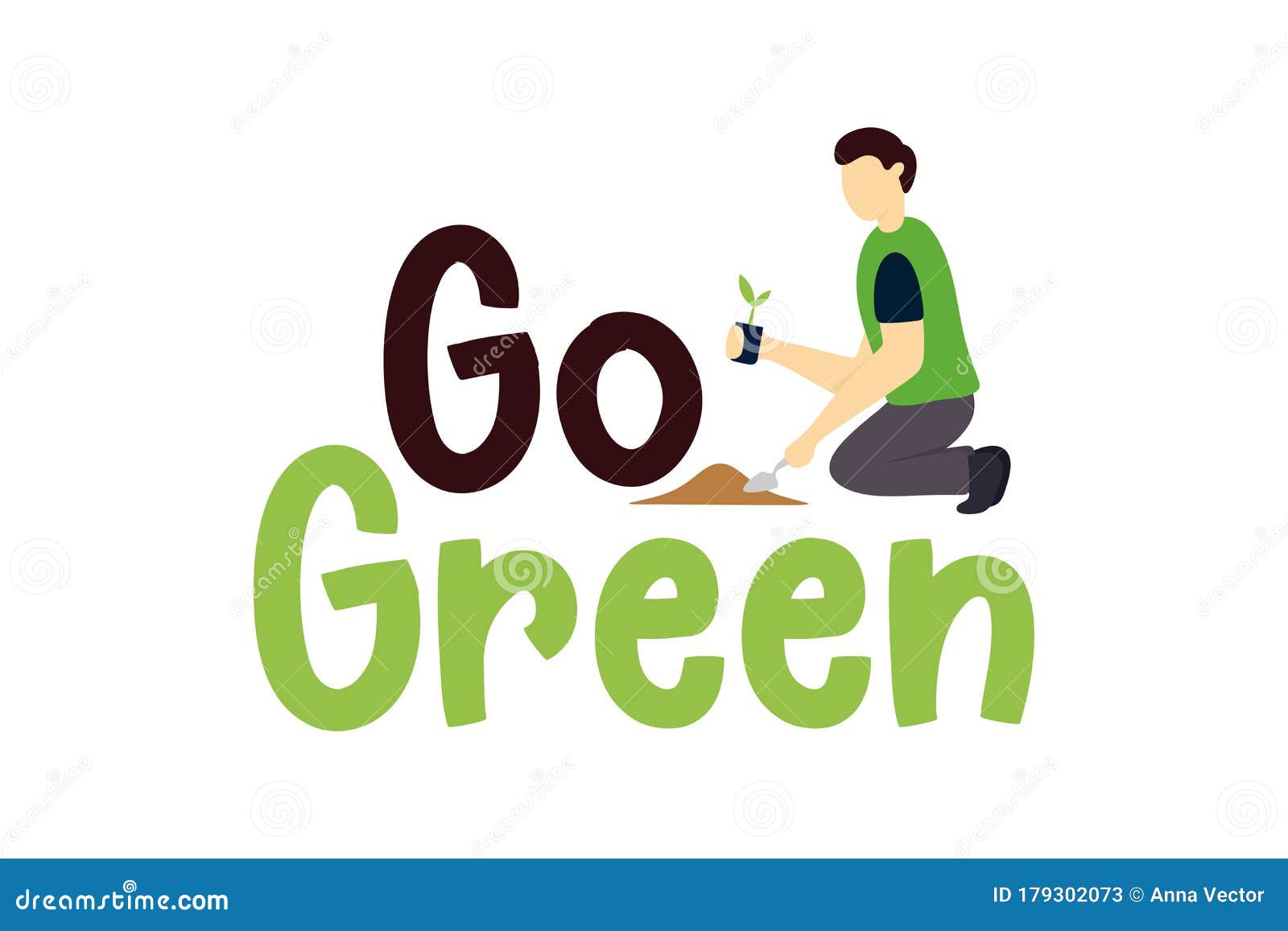 Guy is Planting a Tree Illustration Vector Stock Vector - Illustration ...