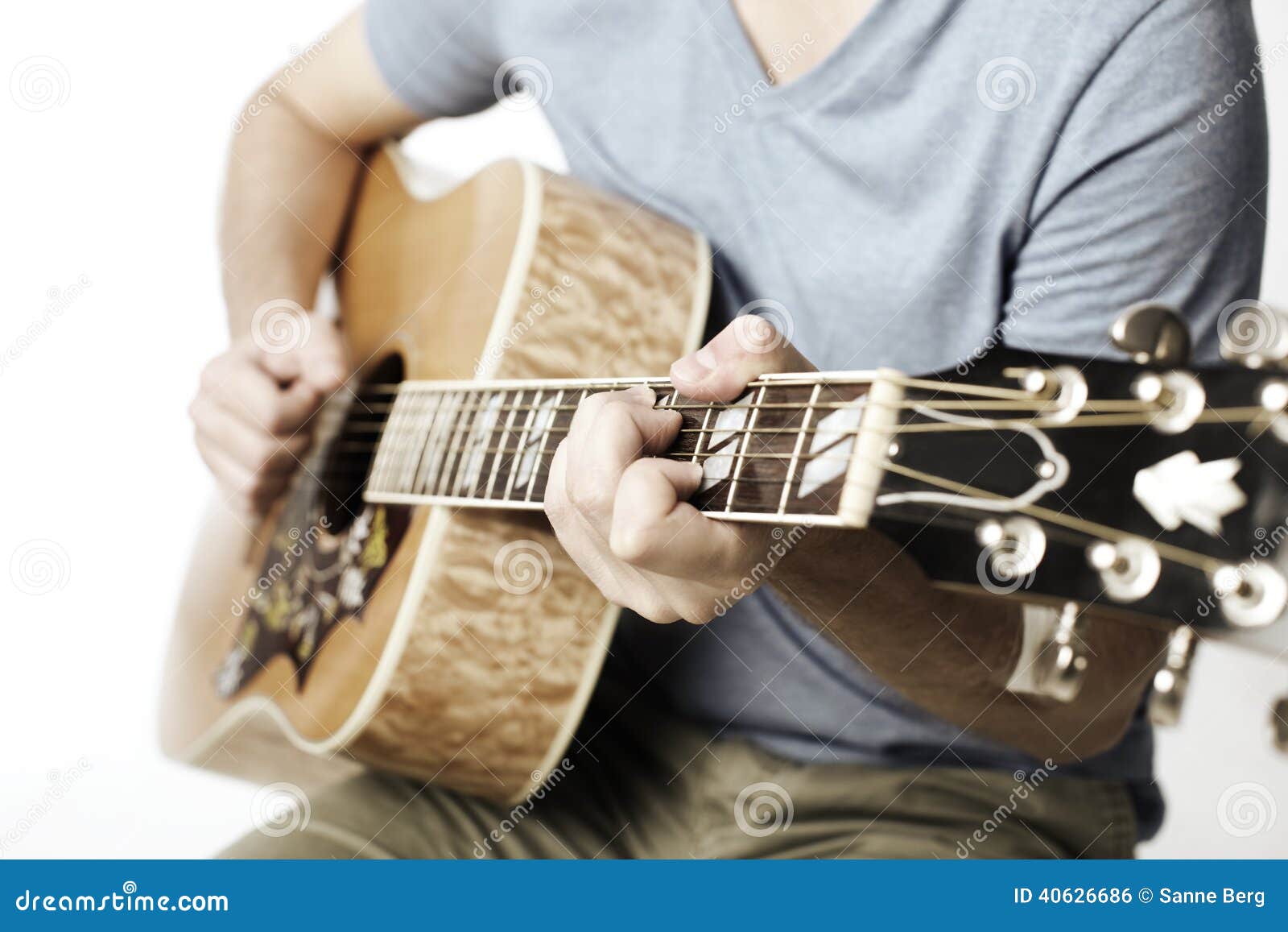 Guy Playing an Acoustic Guitar Stock Photo - Image of instrument ...