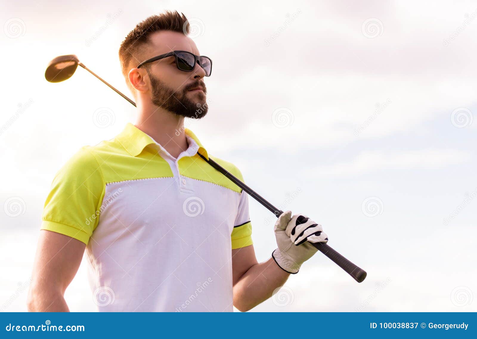 Guy playing golf stock image. Image of caucasian, golfer - 100038837