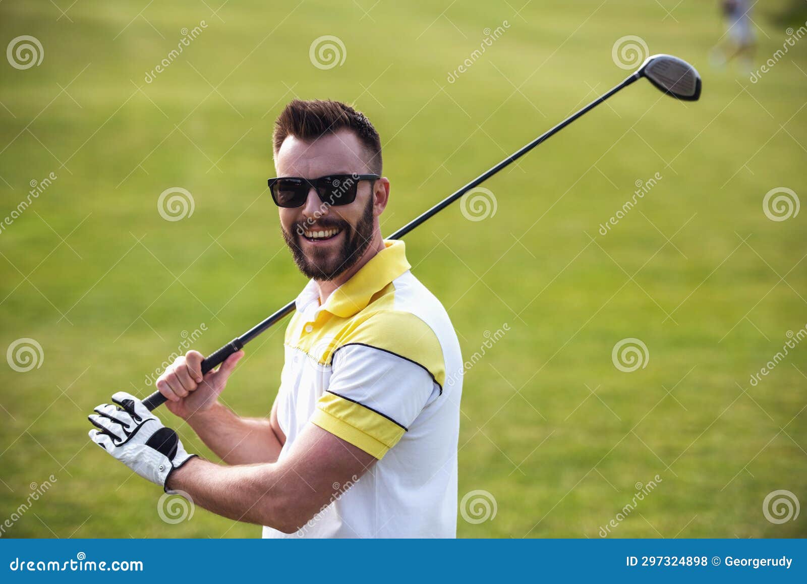 Guy playing golf stock photo. Image of fresh, lifestyle - 297324898