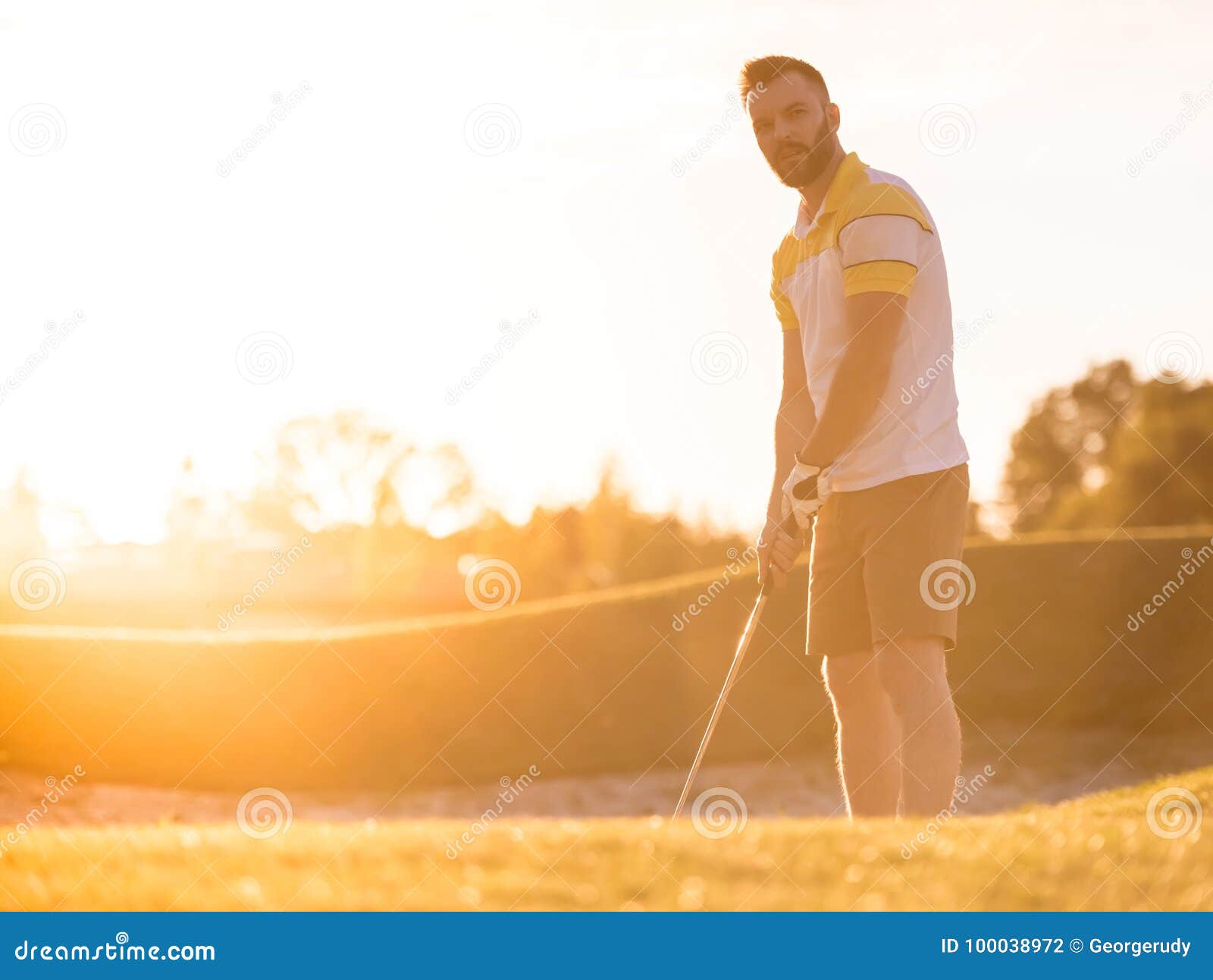 Guy playing golf stock photo. Image of healthy, portrait - 100038972