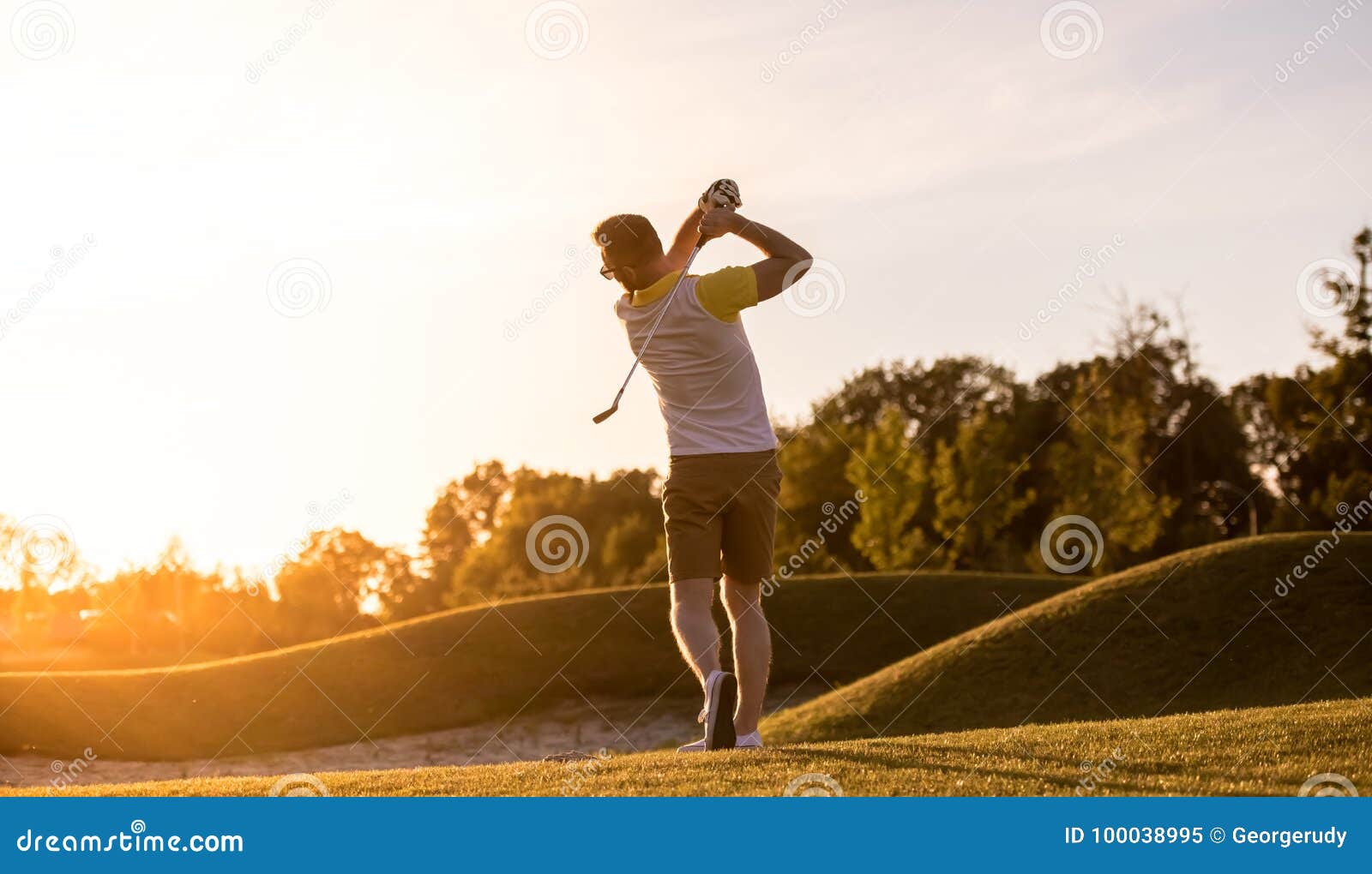 Guy playing golf stock image. Image of people, club - 100038995