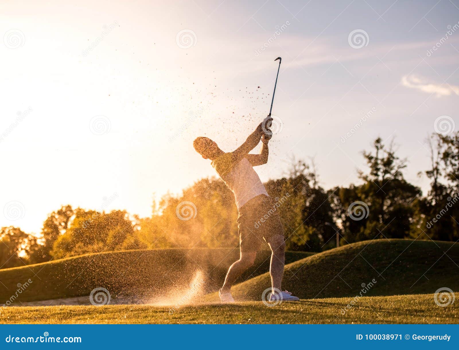 Guy playing golf stock image. Image of exercise, happy - 100038971
