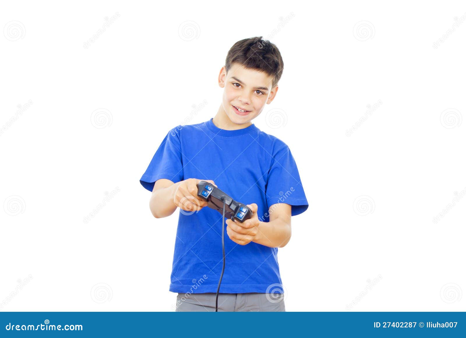 Guy plays on the joystick stock image. Image of adrenalin - 27402287