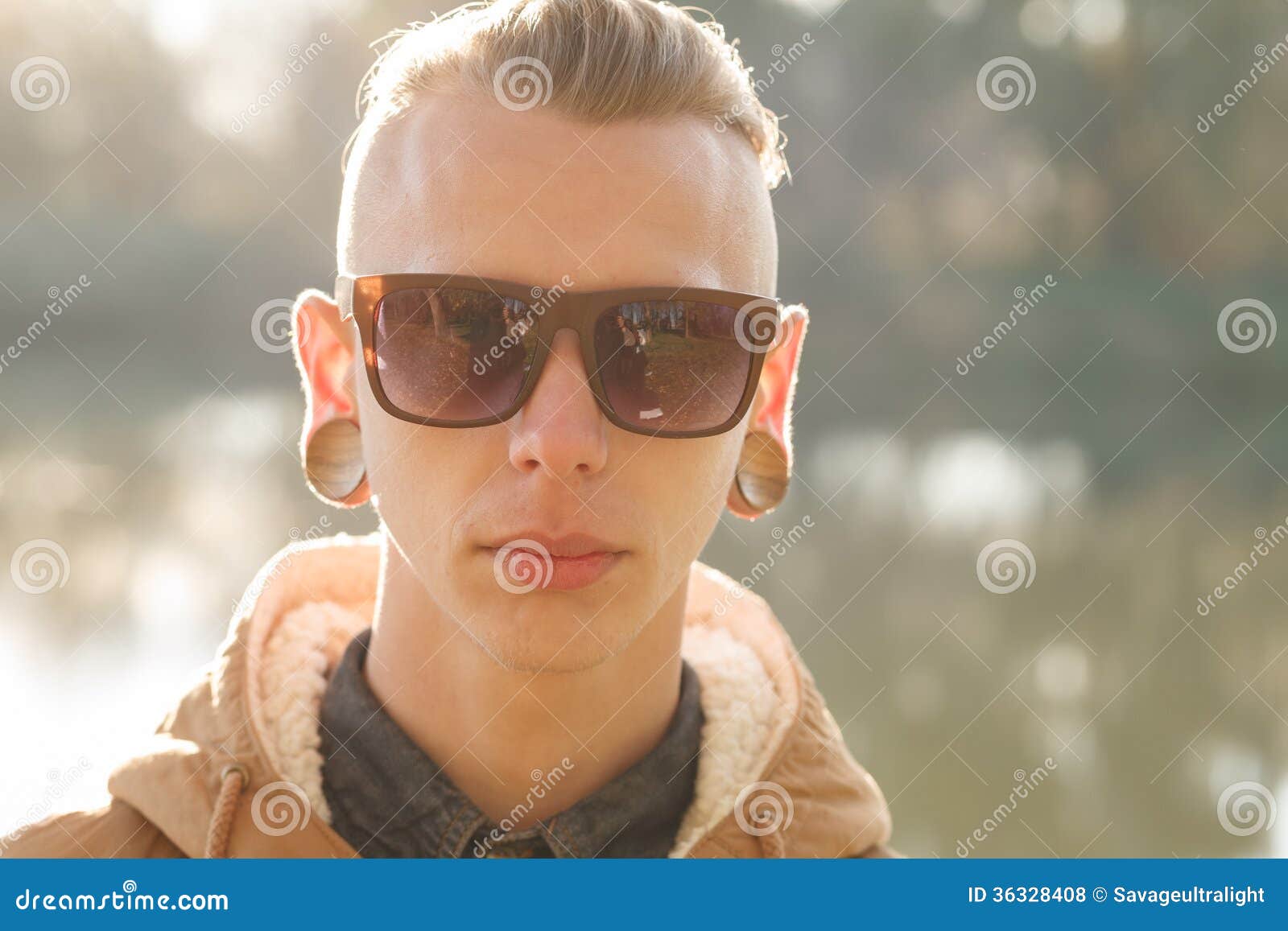 Guy with plugs stock photo. Image of teenager, cool, teen - 36328408
