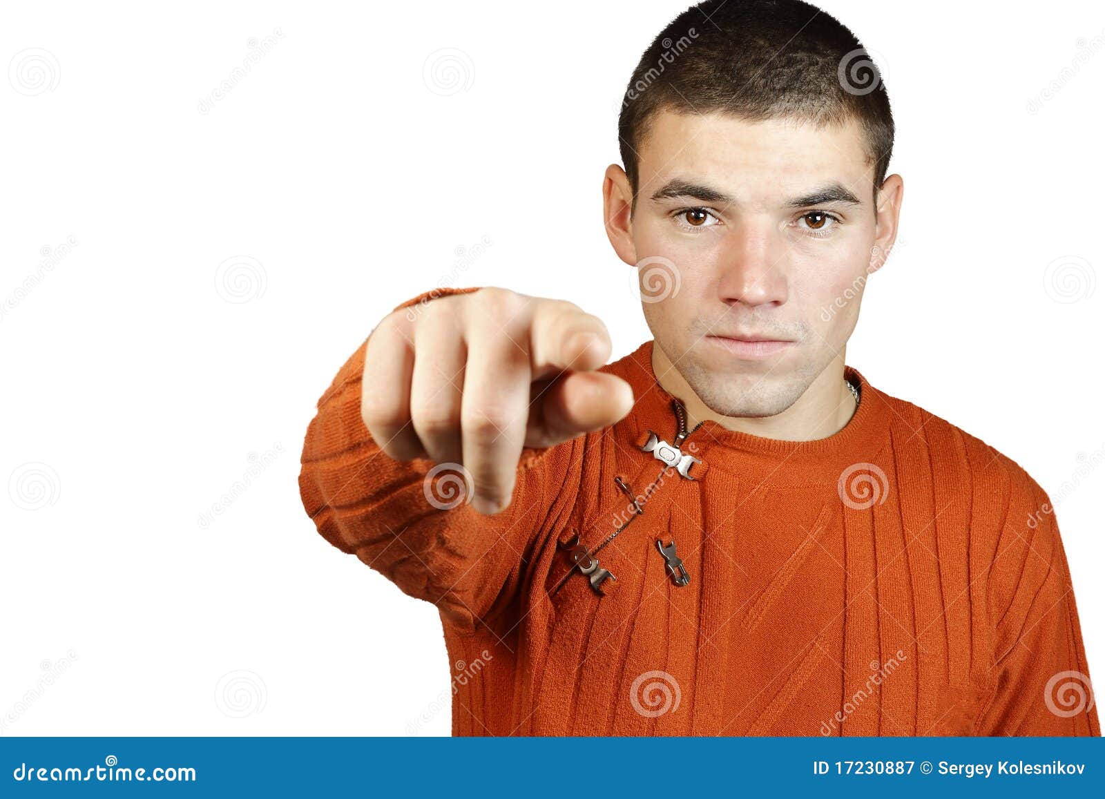 A Guy Points a Finger at the Camera Stock Image - Image of background ...