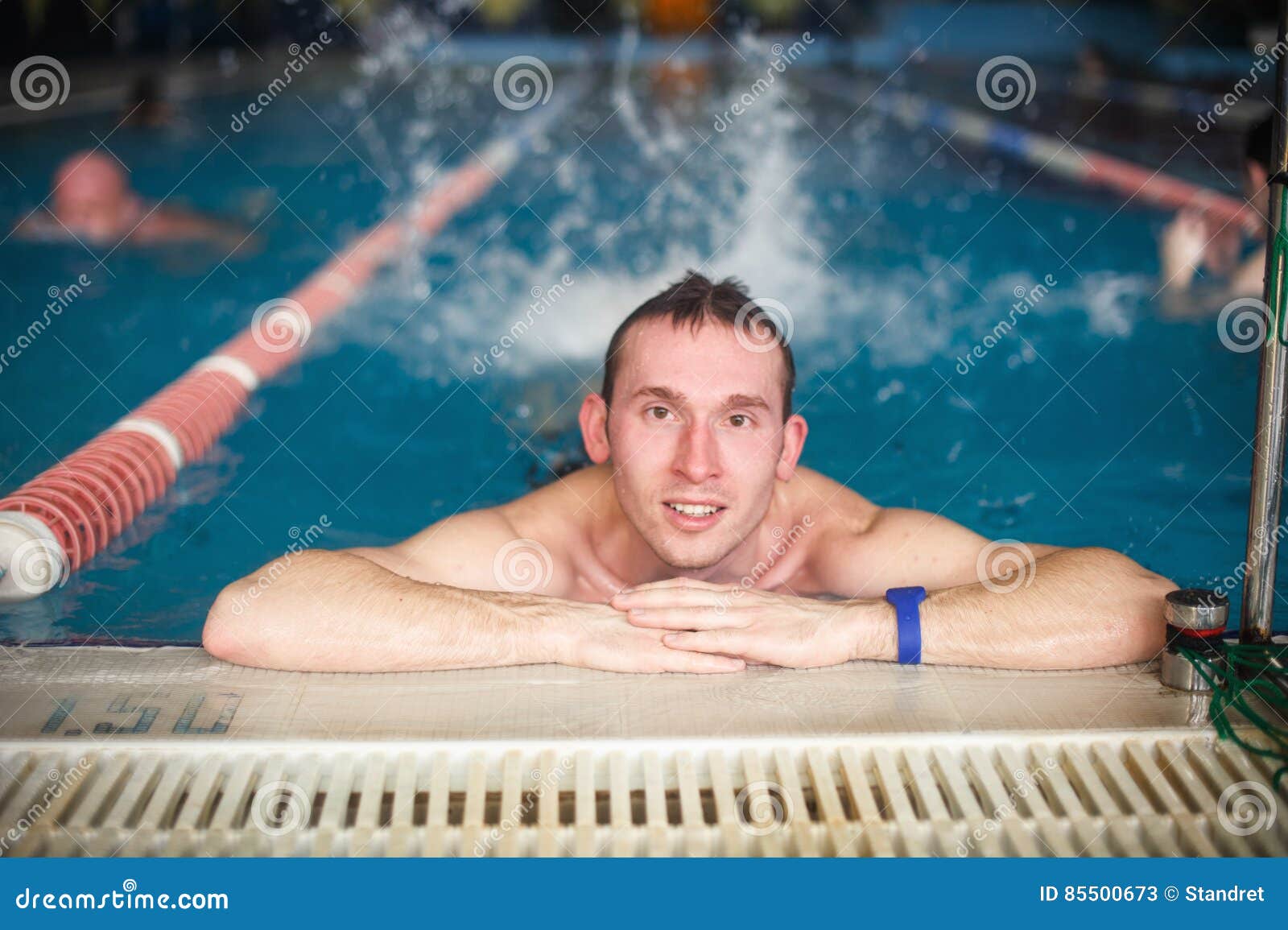 Guy in pool stock image. Image of healthy, people, water - 85500673