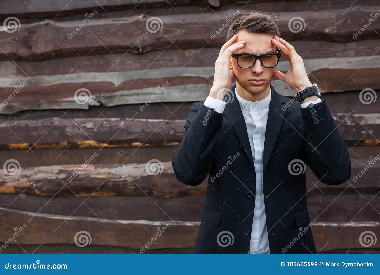 Guy Posing, Thinks, Thinks, or Dreams Stock Photo - Image of ...