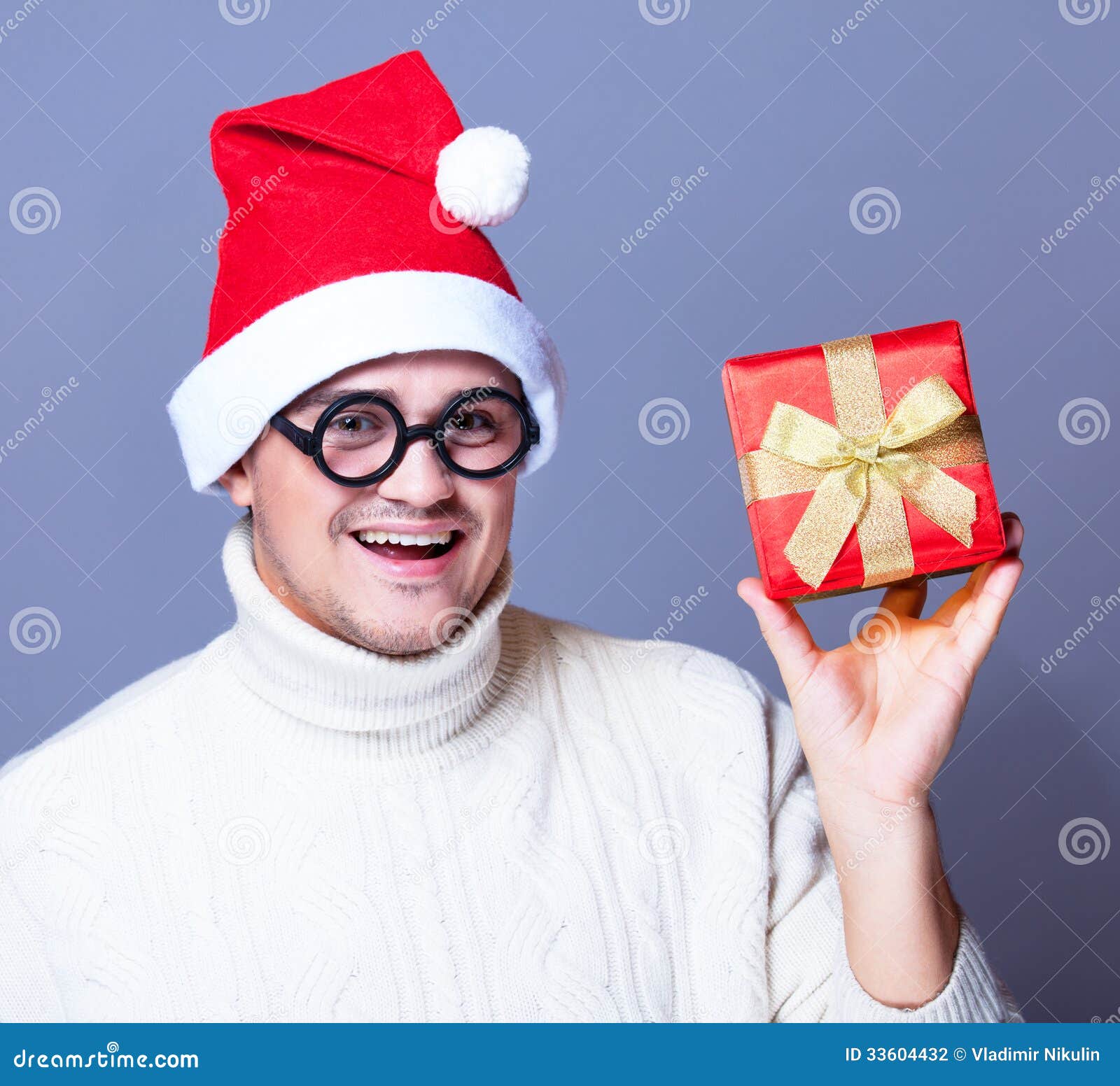 Guy with present stock photo. Image of cheerful, romantic - 33604432