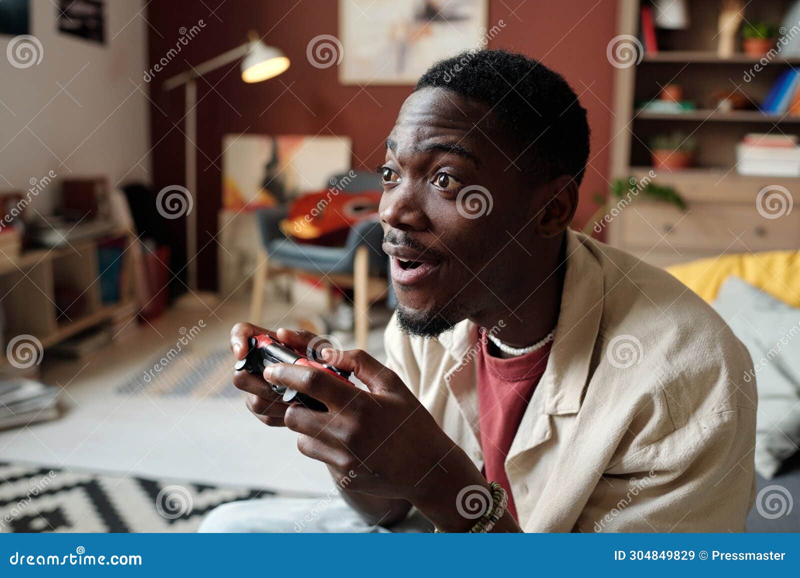 Guy Pressing Buttons on Controllers Stock Image - Image of lifestyle ...
