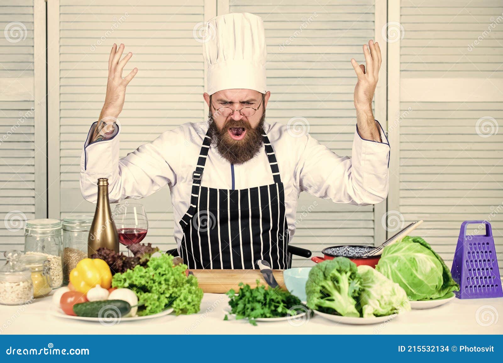 Guy in Professional Uniform Ready Cook. Master Chef Concept. Culinary ...