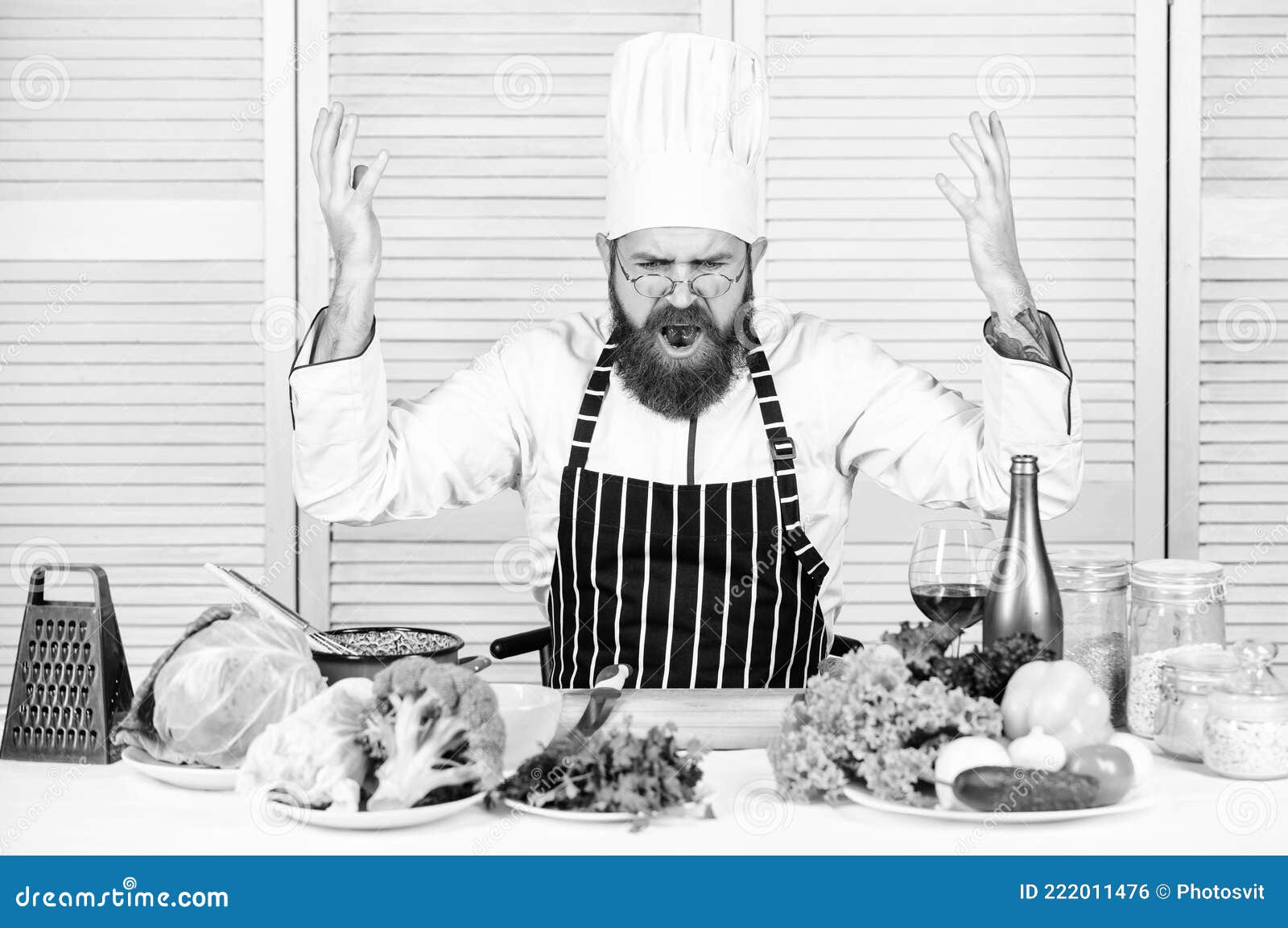 Guy in Professional Uniform Ready Cook. Master Chef Concept. Culinary ...