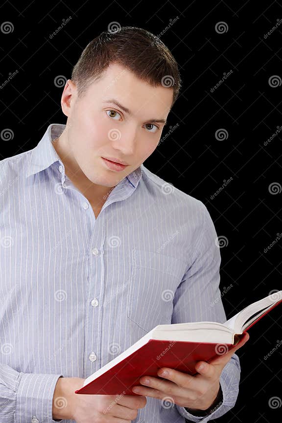Guy reading book stock photo. Image of confident, fashion - 16458310