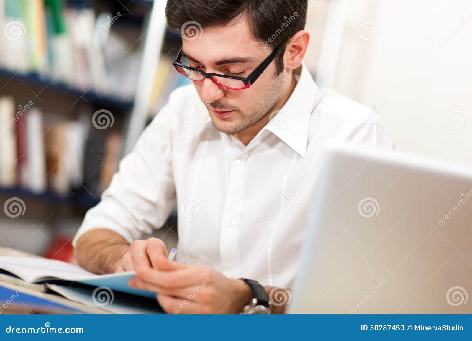 Guy reading a book stock photo. Image of read, teenager - 30287450