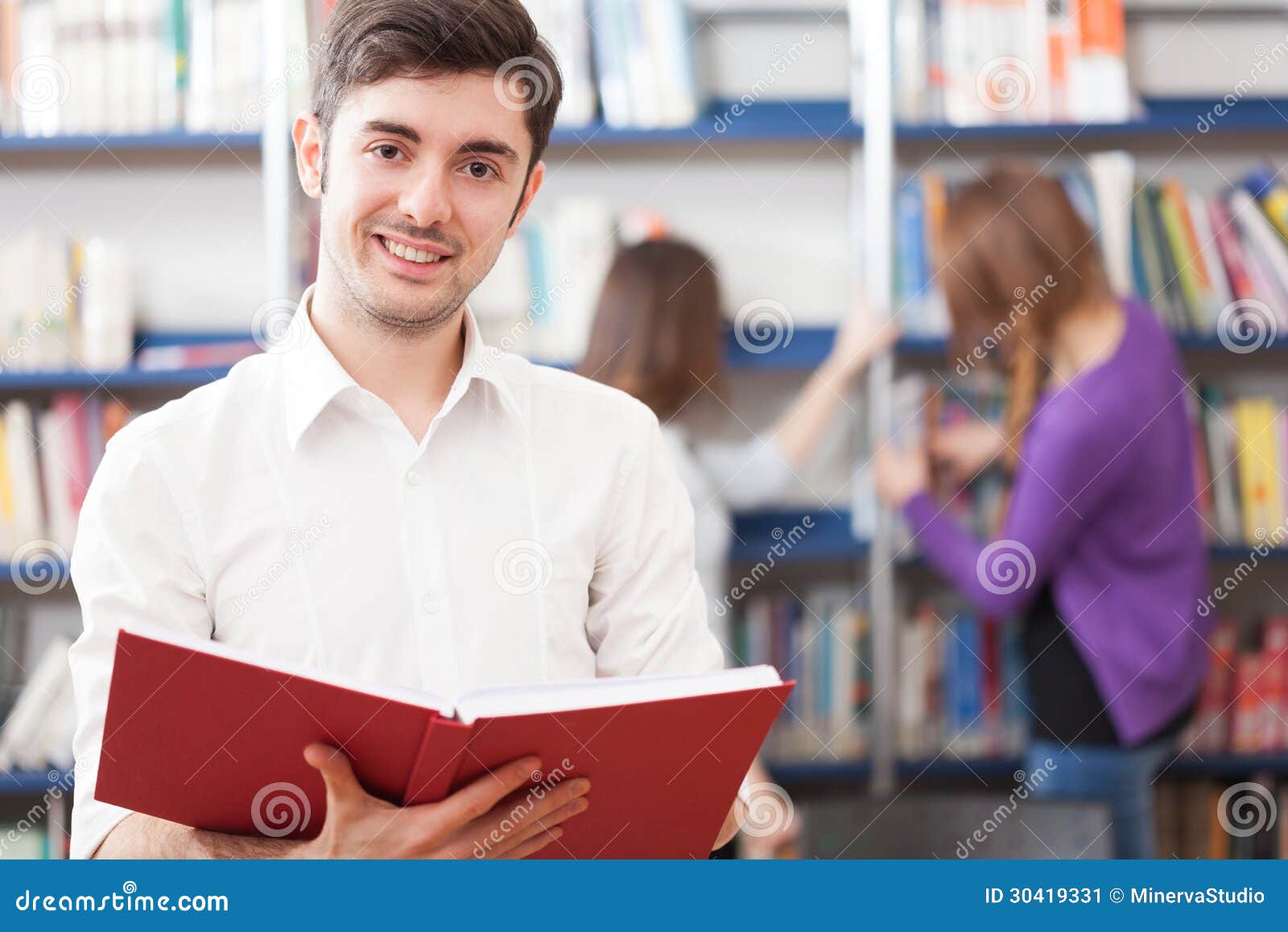 Guy reading a book stock image. Image of reading, interior - 30419331