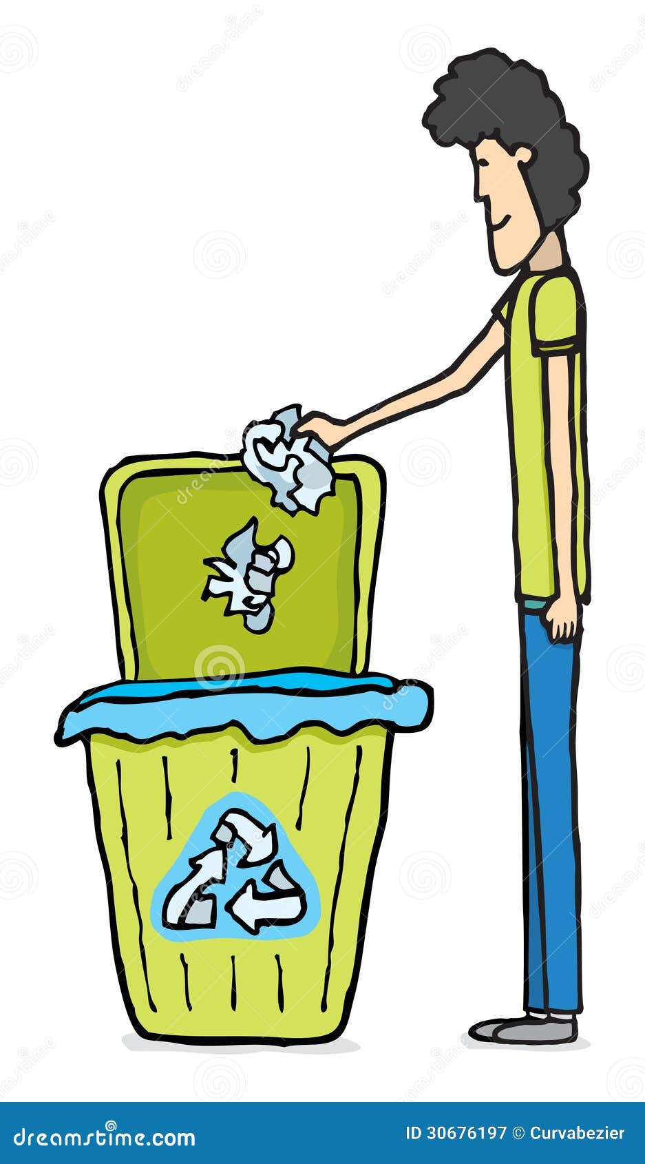 Recycle Paper Cartoon