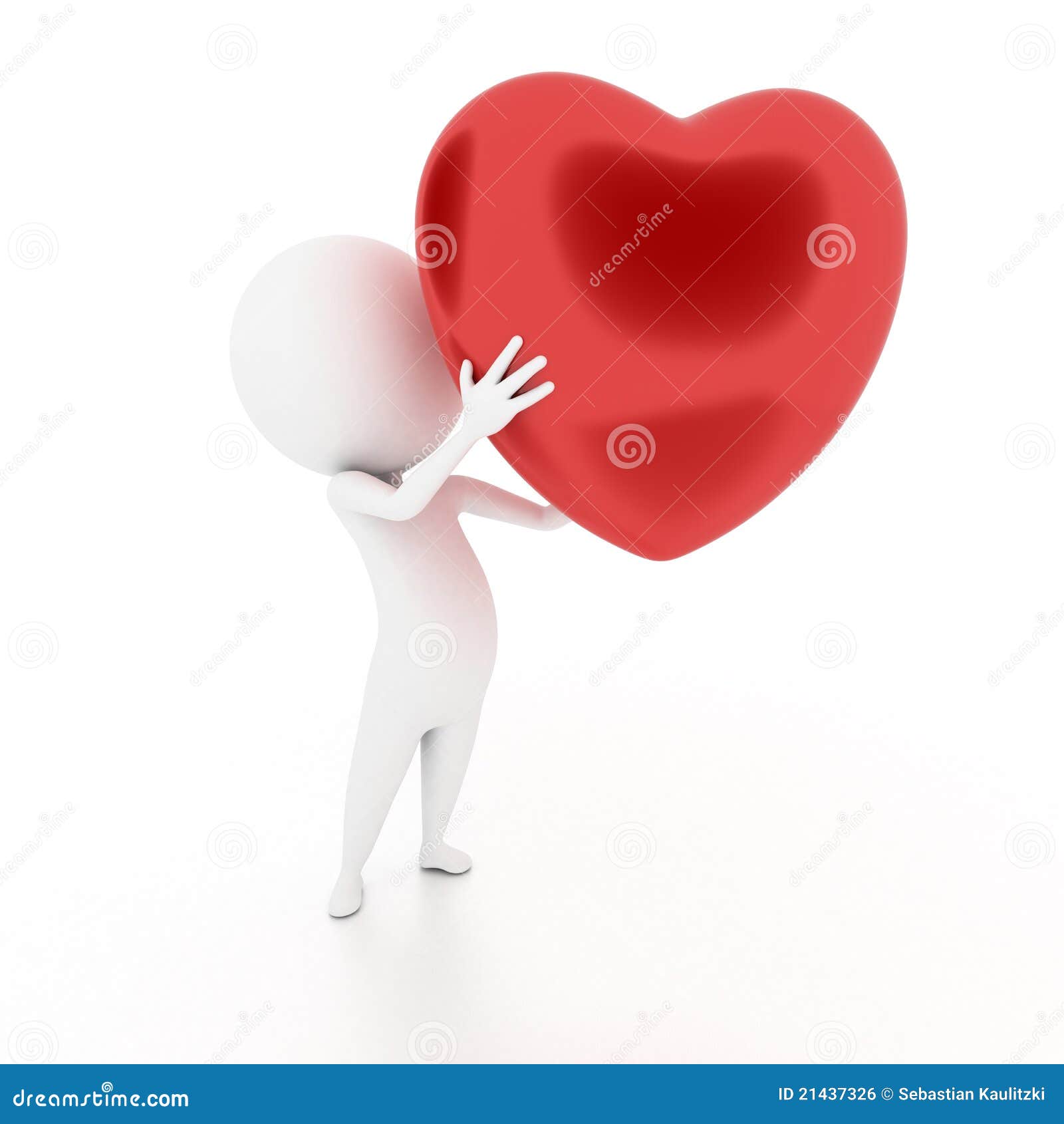 Guy with red heart stock illustration. Illustration of affection - 21437326