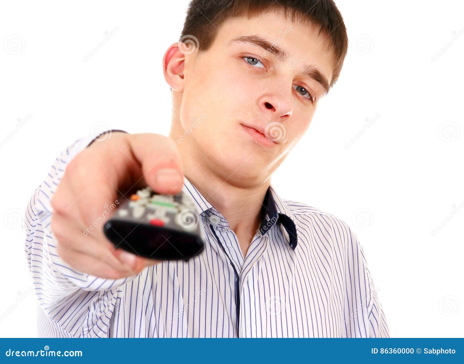 Guy with Remote Control stock photo. Image of attractive - 86360000