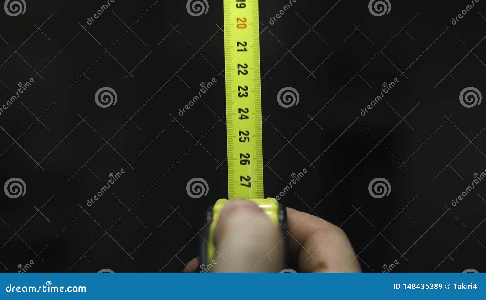 The Guy Reveals a Measuring Building Ruler Stock Video - Video of ...