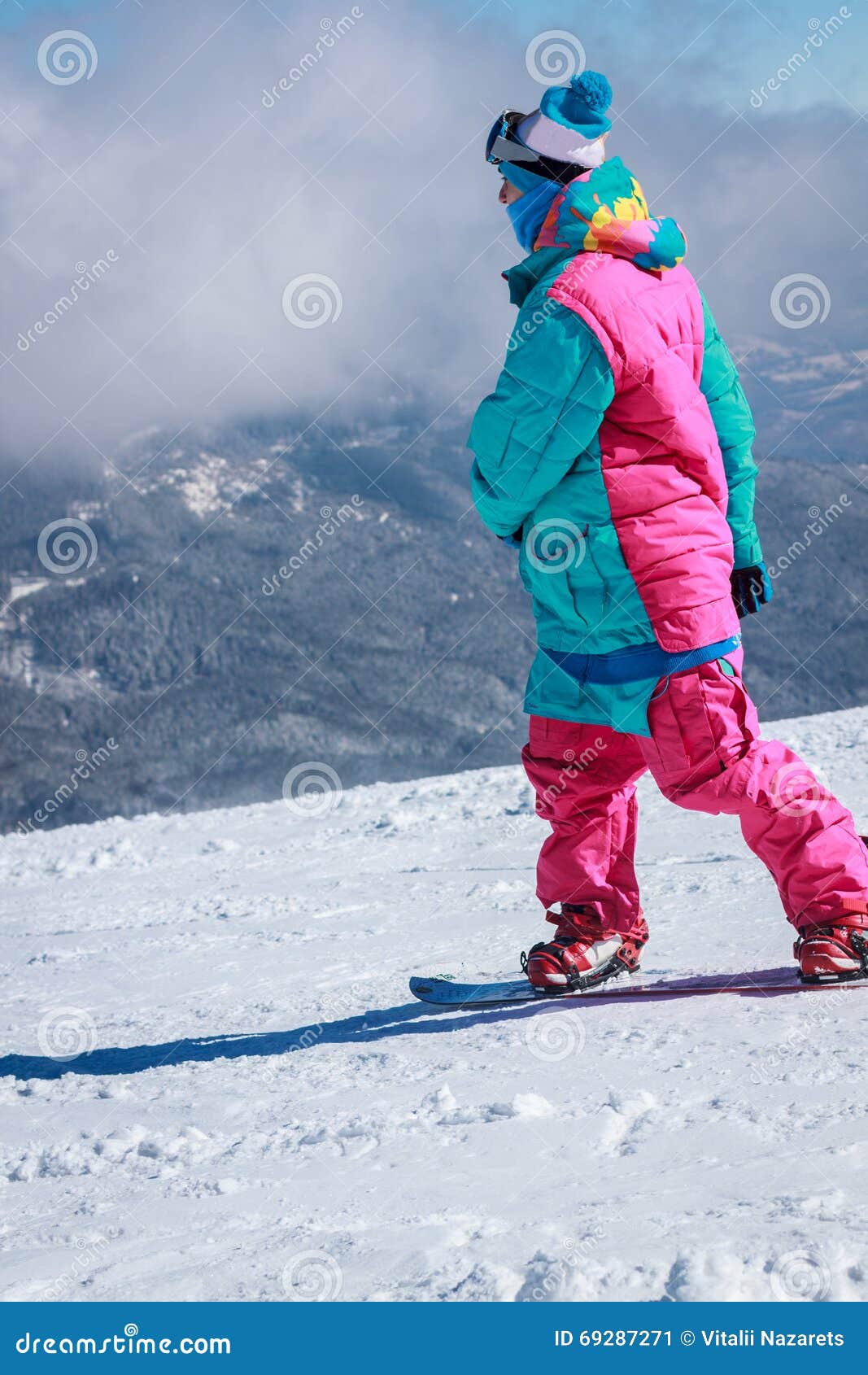 Guy rides on a snowboard stock image. Image of snow, outdoors - 69287271