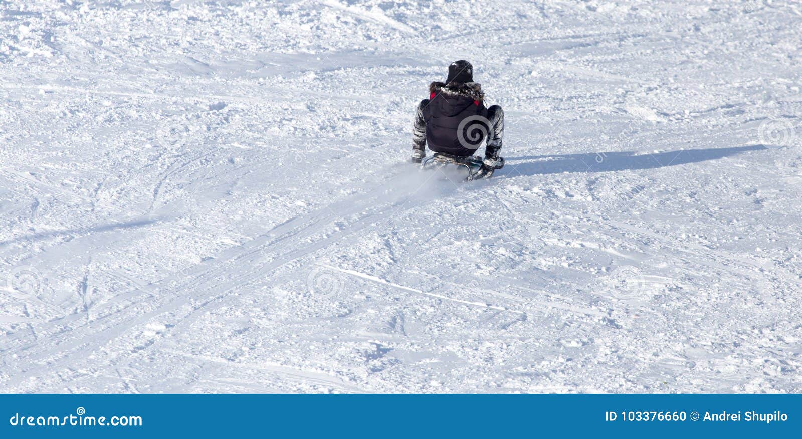 The Guy Riding the Hills on Sleds Stock Photo - Image of happy ...