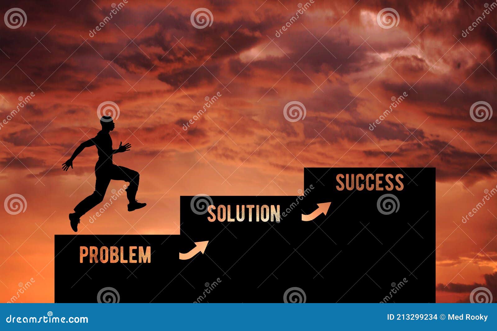 Guy Running on Stairs Forward Success. Problem Solution Success Stock ...