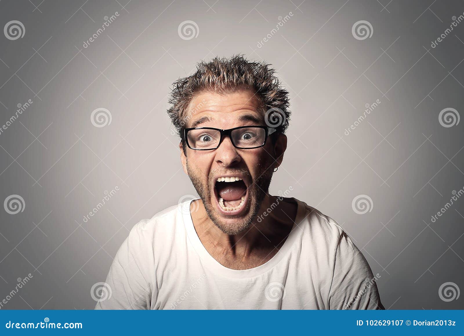 Guy is screaming stock image. Image of mouth, rage, loud - 102629107