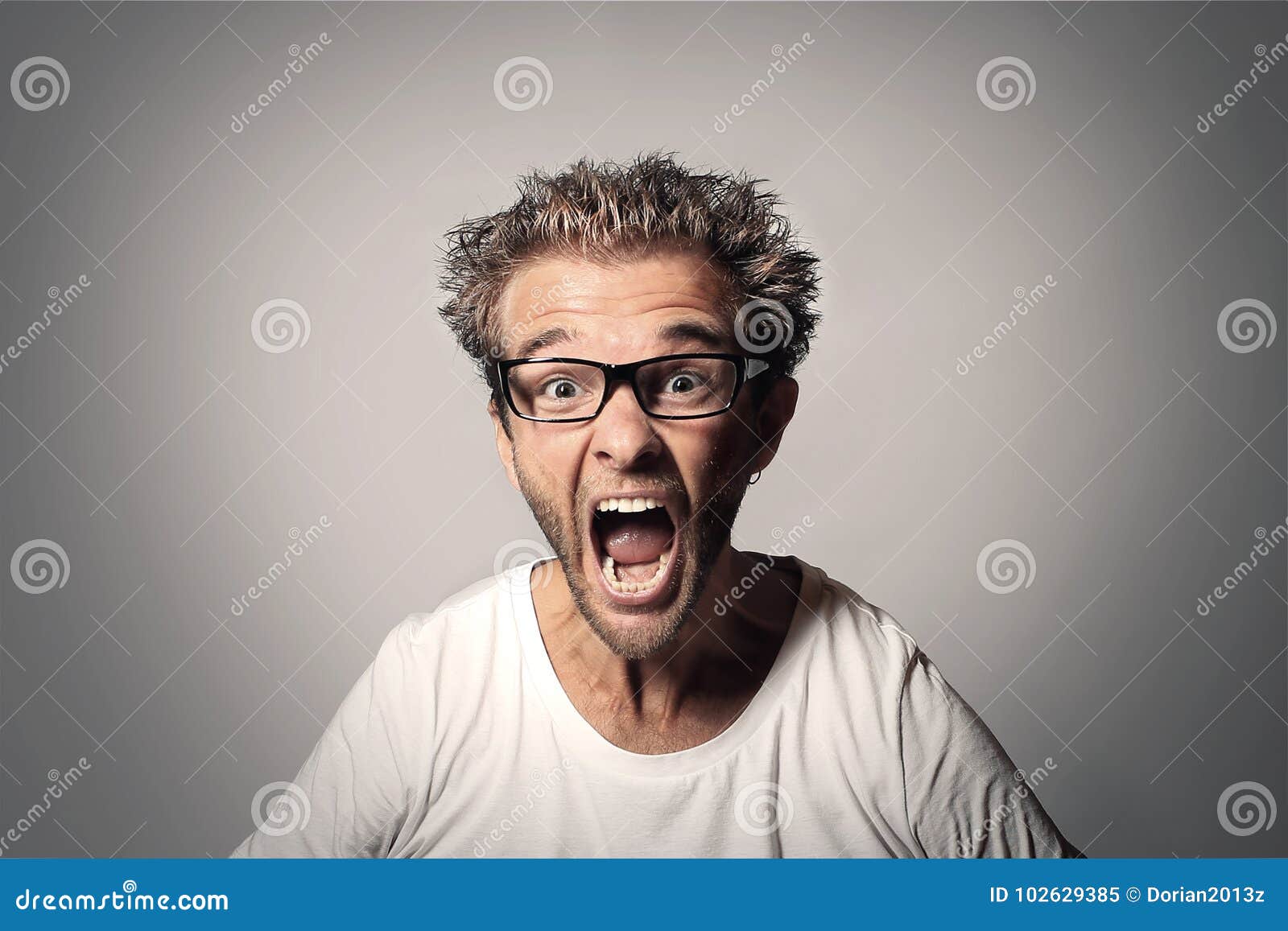 Guy is screaming stock image. Image of loud, mouth, white - 102629385