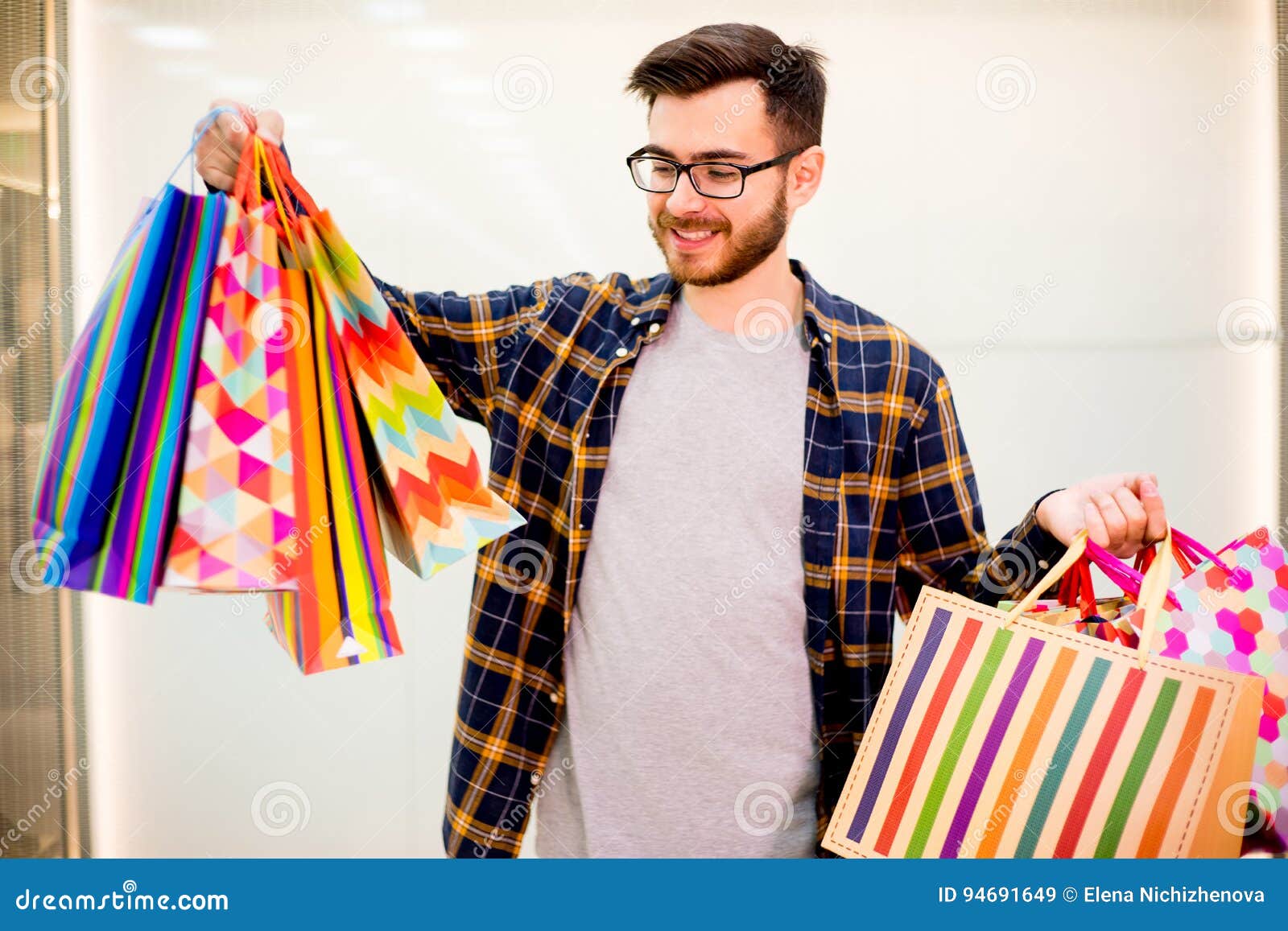 Guy shopping in a mall stock image. Image of person, caucasian - 94691649