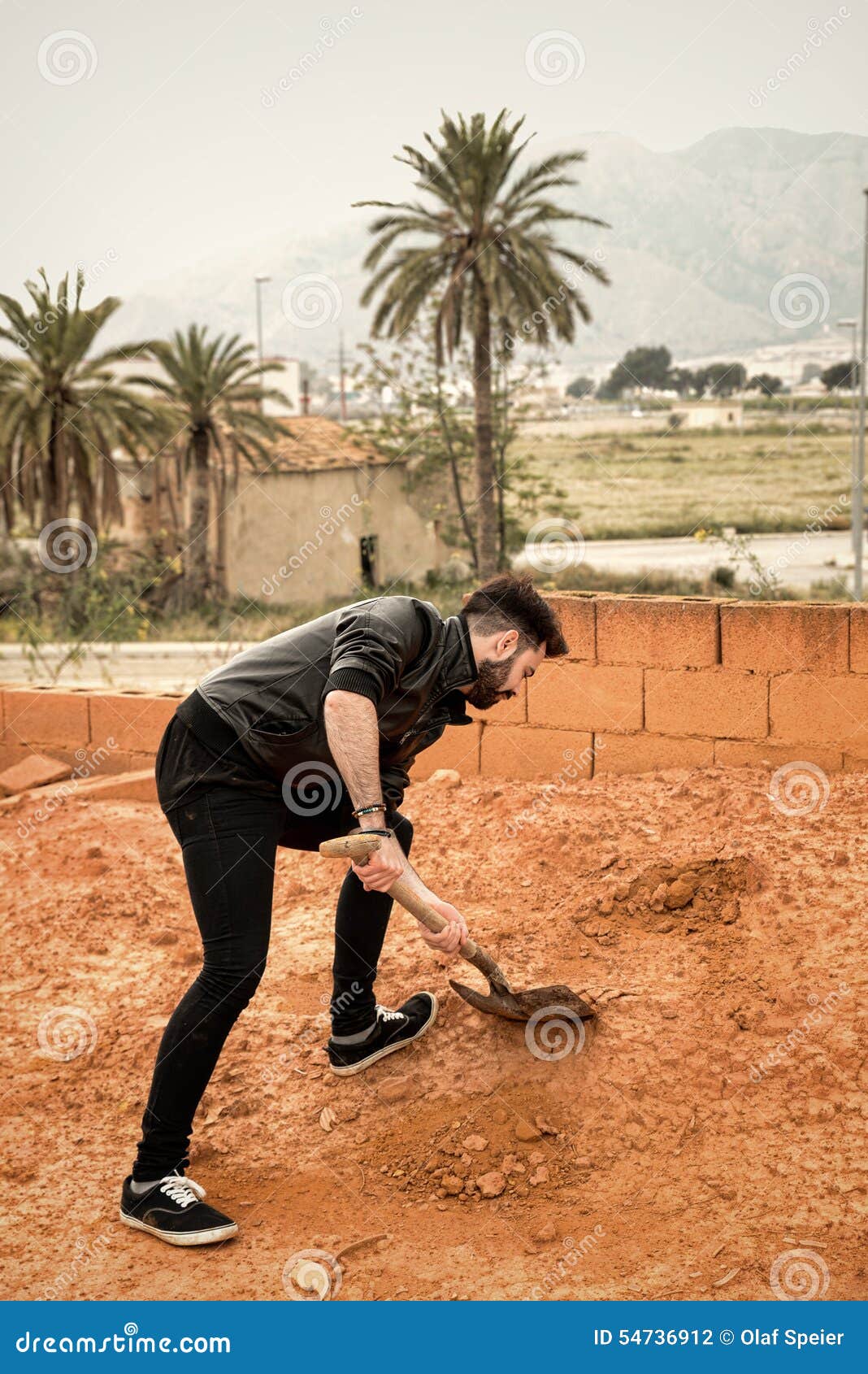 Guy with shovel stock photo. Image of concept, shovel - 54736912