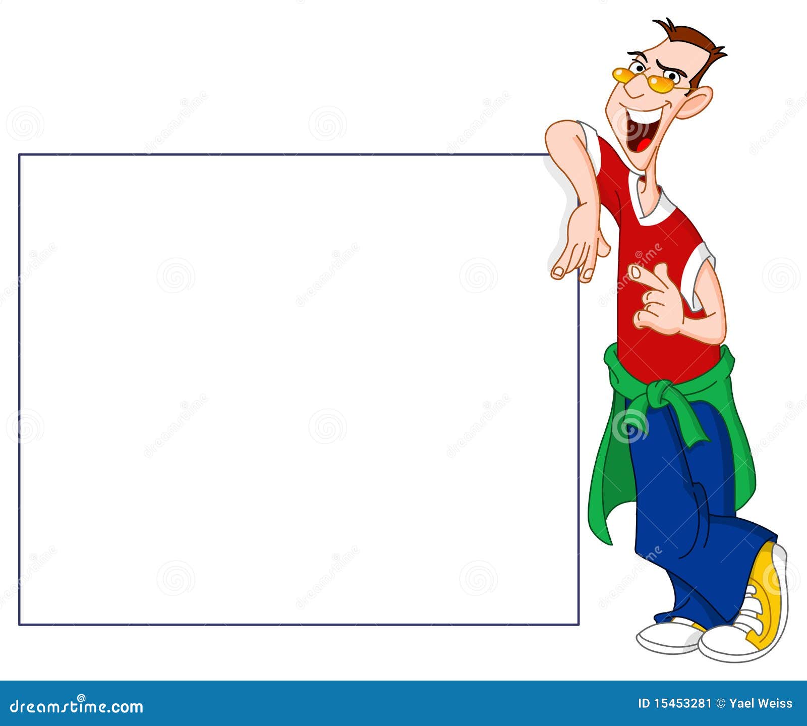 Guy with sign stock vector. Illustration of panel, information - 15453281