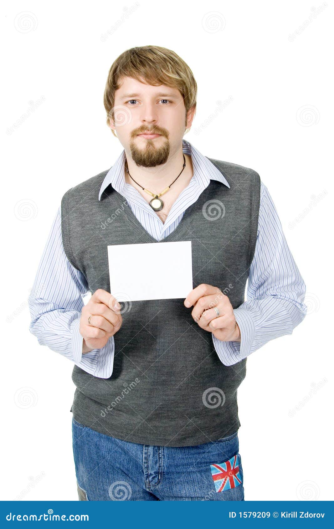 Guy with sign stock image. Image of handsome, adult, board - 1579209