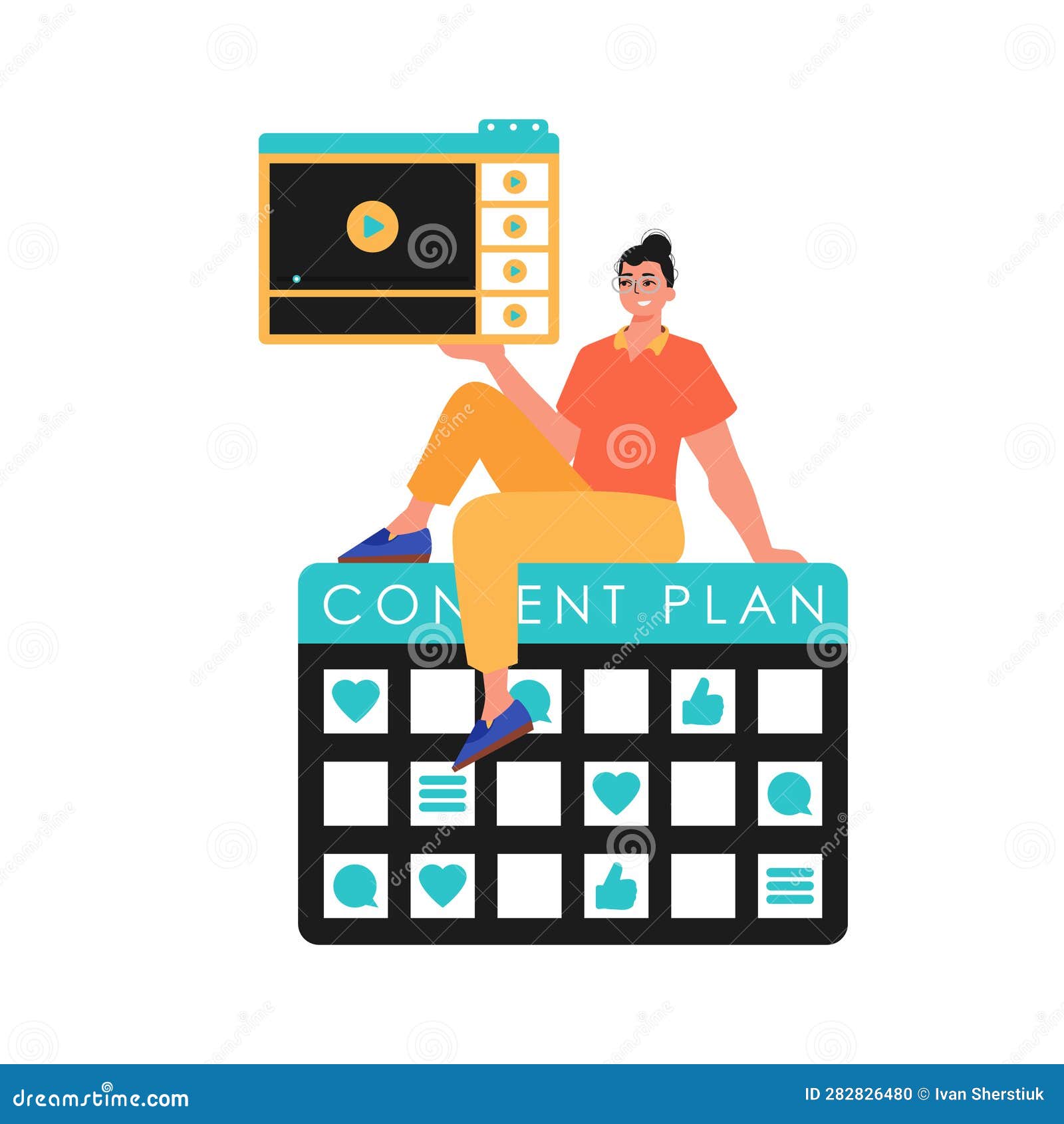 The Guy Sits On The Capacity Plan And Holds A Window With A Television ...