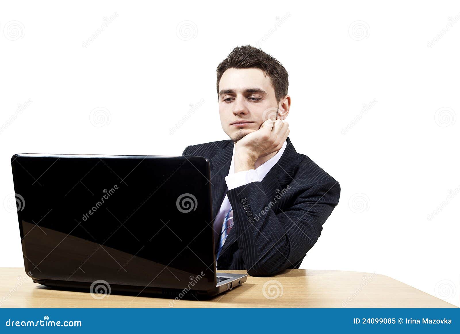 The Guy Sitting at a Laptop Stock Image - Image of adult, people: 24099085