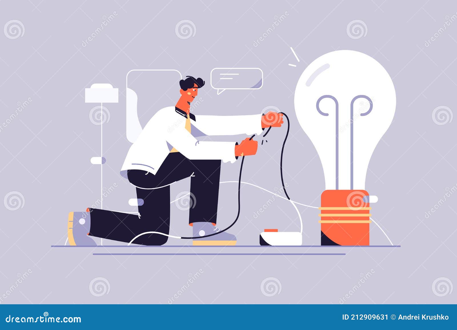 Guy with smart idea stock vector. Illustration of person - 212909631